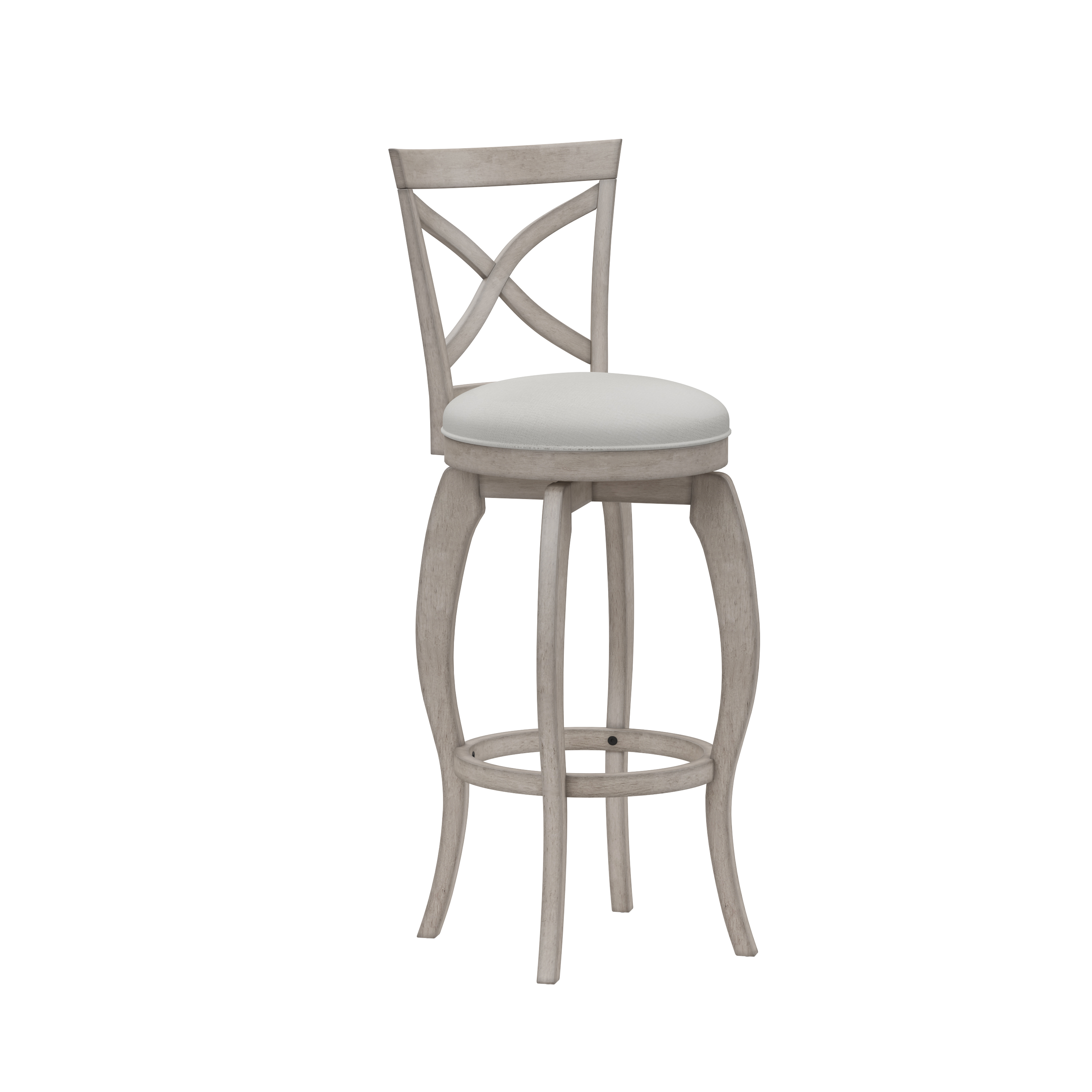 Hillsdale Furniture Halbrooke Wood Bar Height Swivel Stool Cream