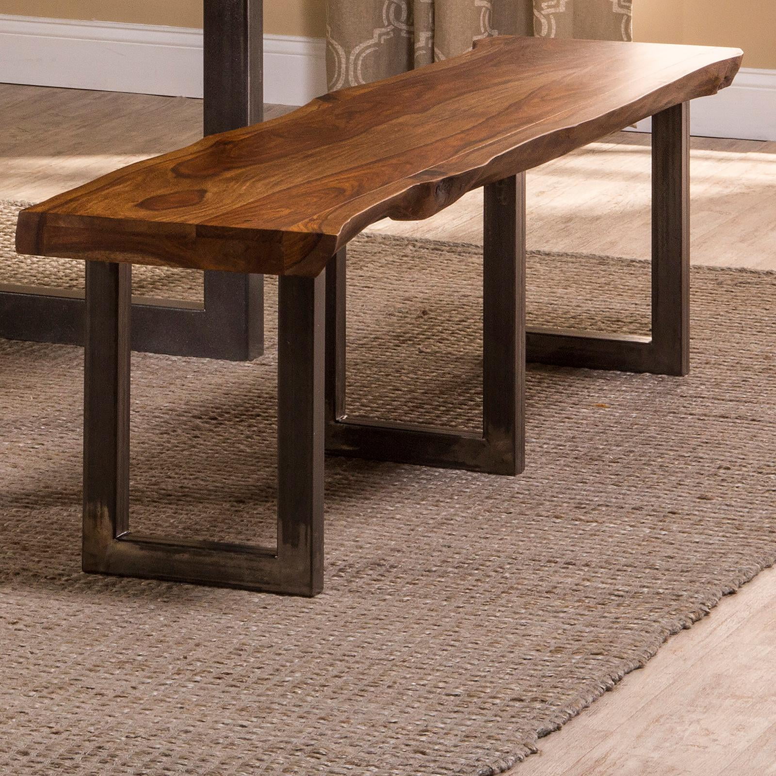 Hillsdale Furniture Emerson Natural Sheesham Bench in Natural Sheesham ...