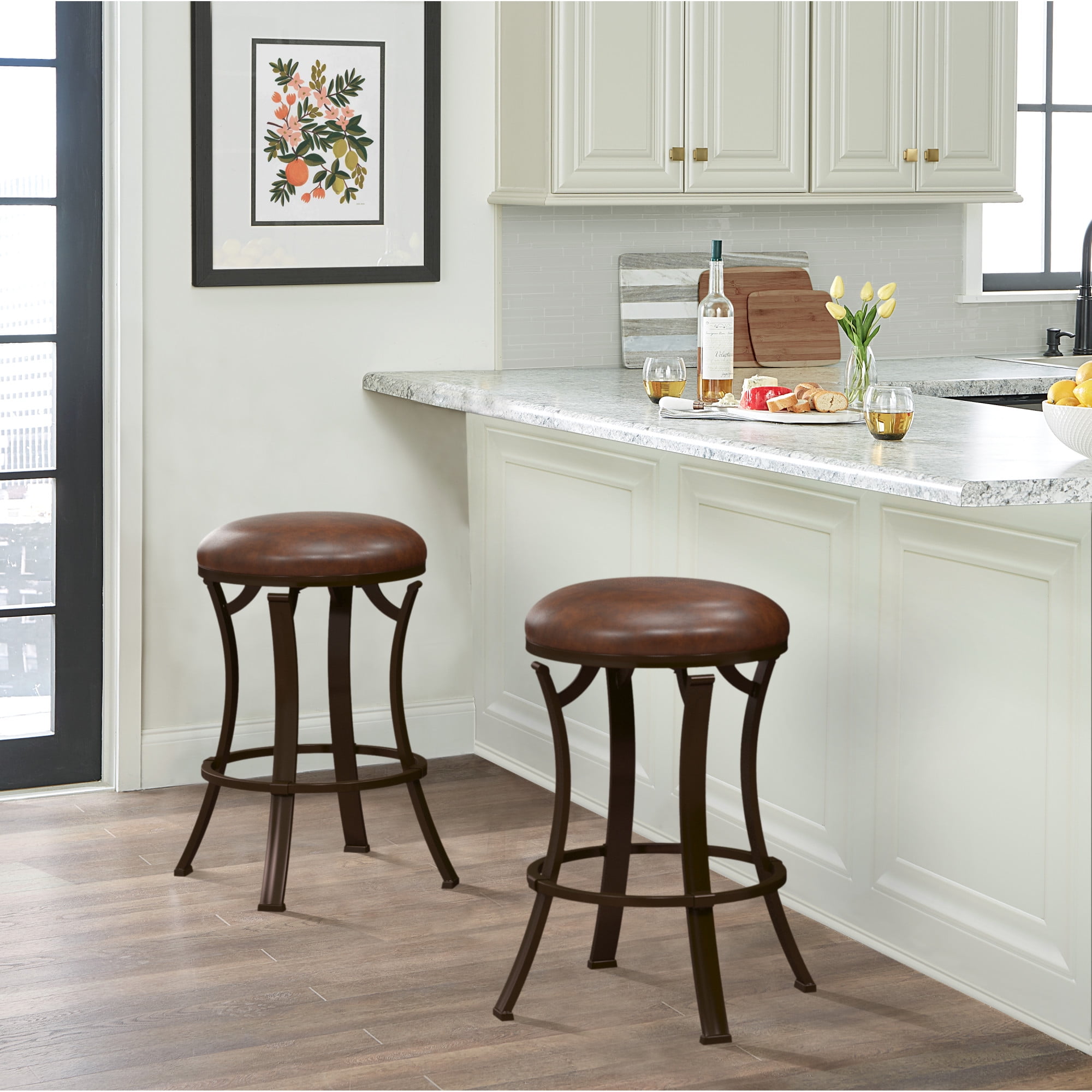 Hillsdale Furniture Kelford Metal Backless Counter Height Swivel Stool ...