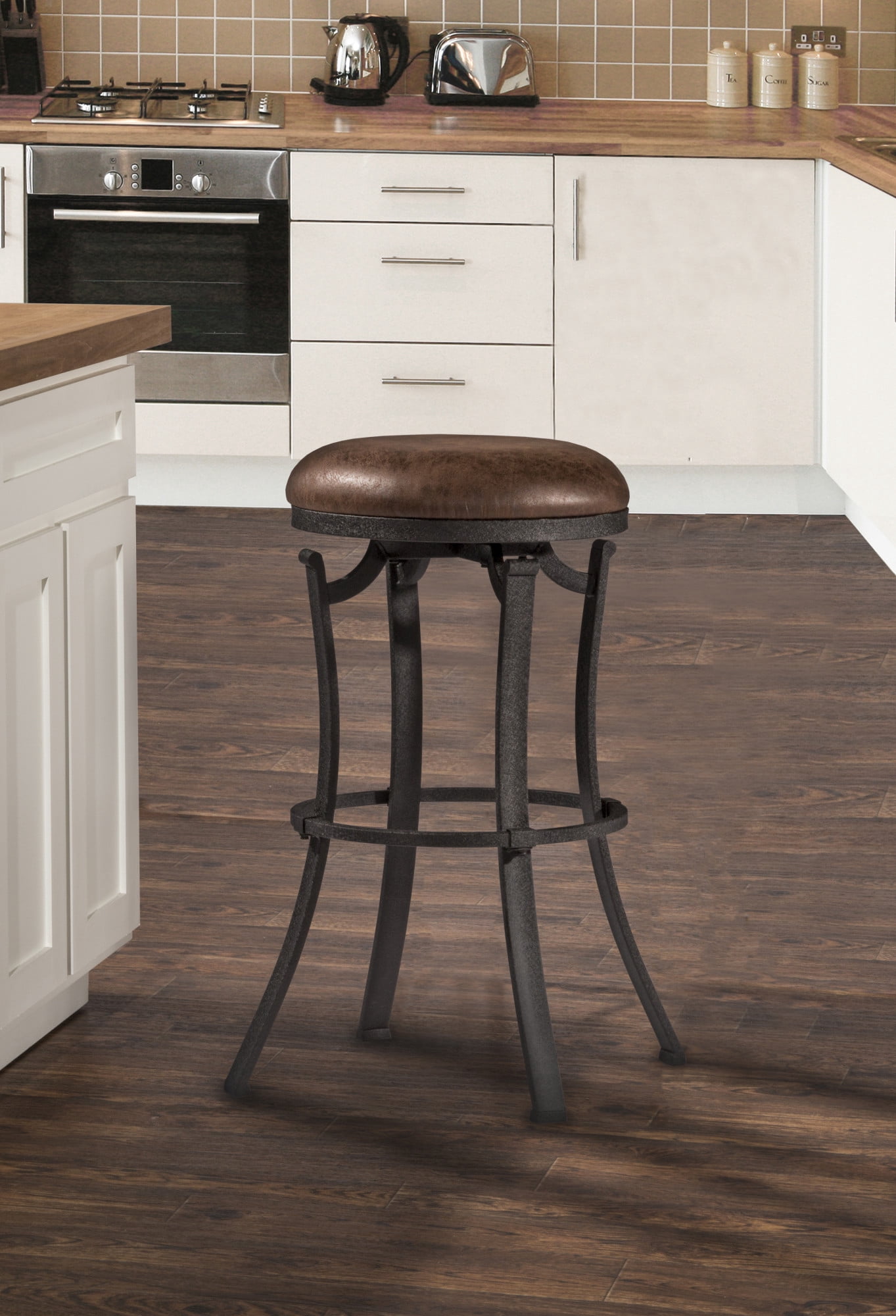 Hillsdale Furniture Kelford Metal Backless Counter Height Swivel Stool ...