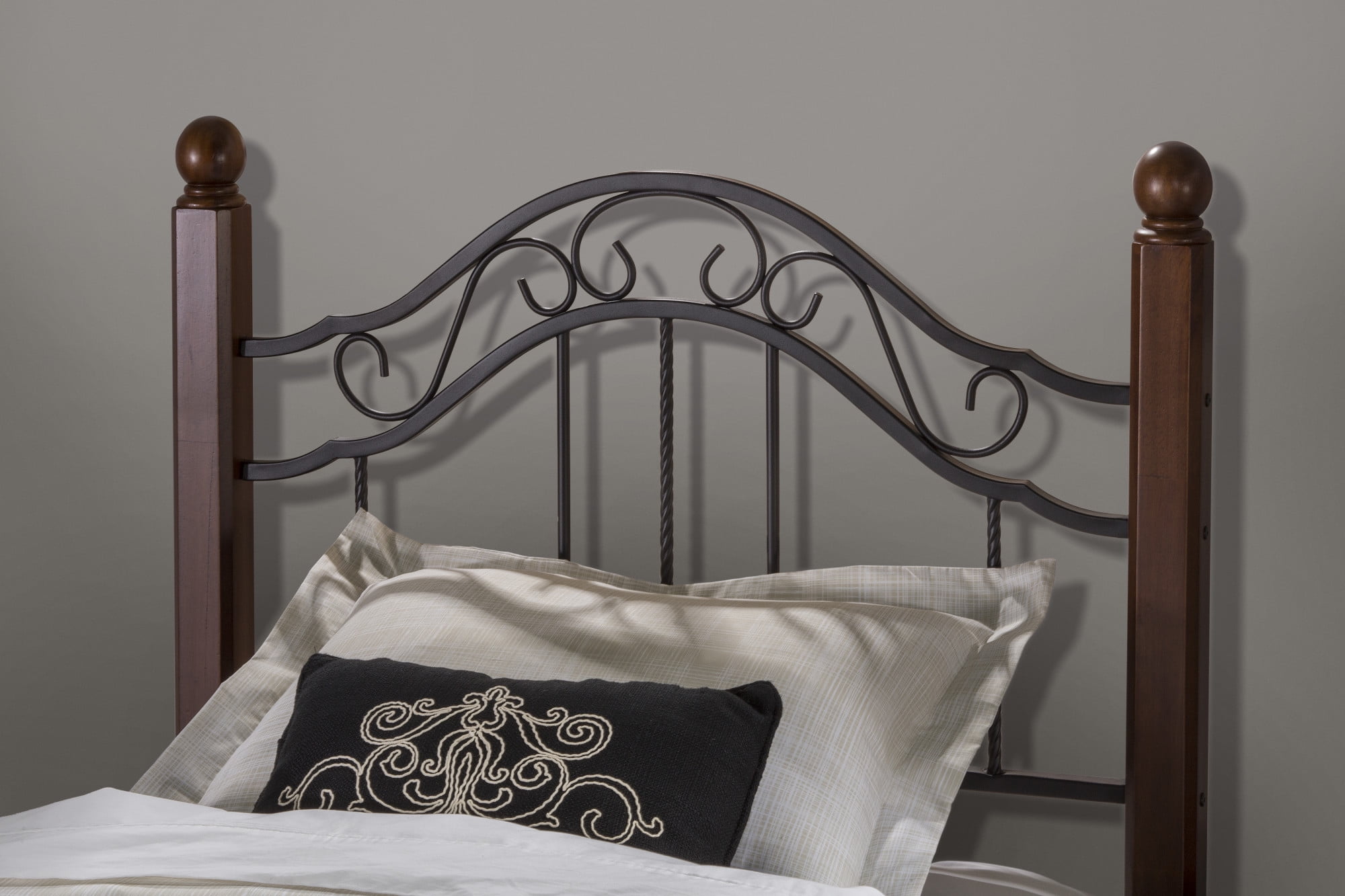 Hillsdale Furniture Madison Black Metal and Cherry Wood Posts Twin ...