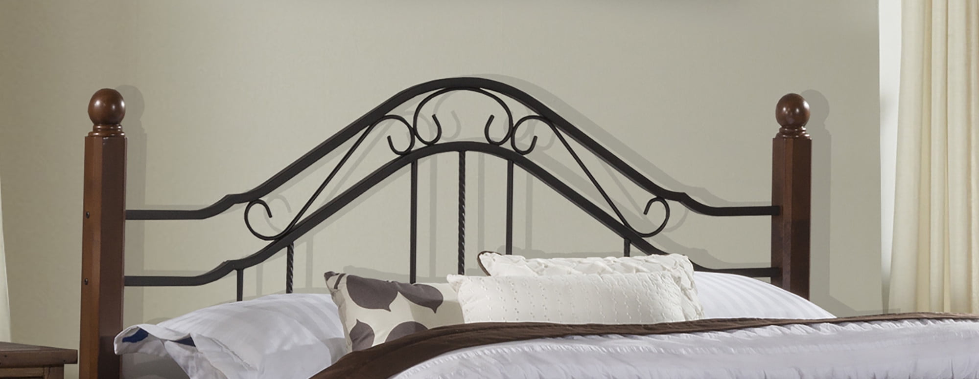 Hillsdale Furniture Madison Textured Black Metal and Cherry Wood Posts ...