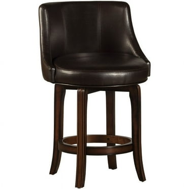 Linon Rae Backless Wood Counter Stool, 24" Seat Height, Brown Finish ...