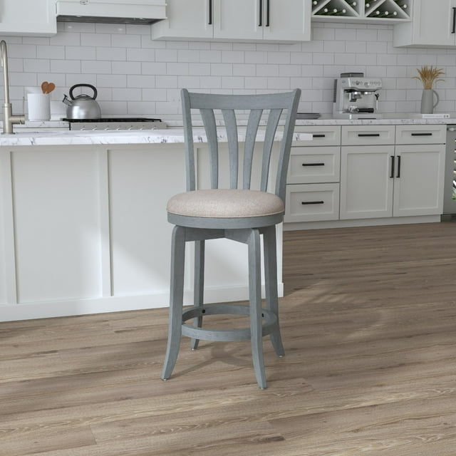 Hillsdale Savana 39" Wood Transitional Counter Stool in Blue - Walmart.com