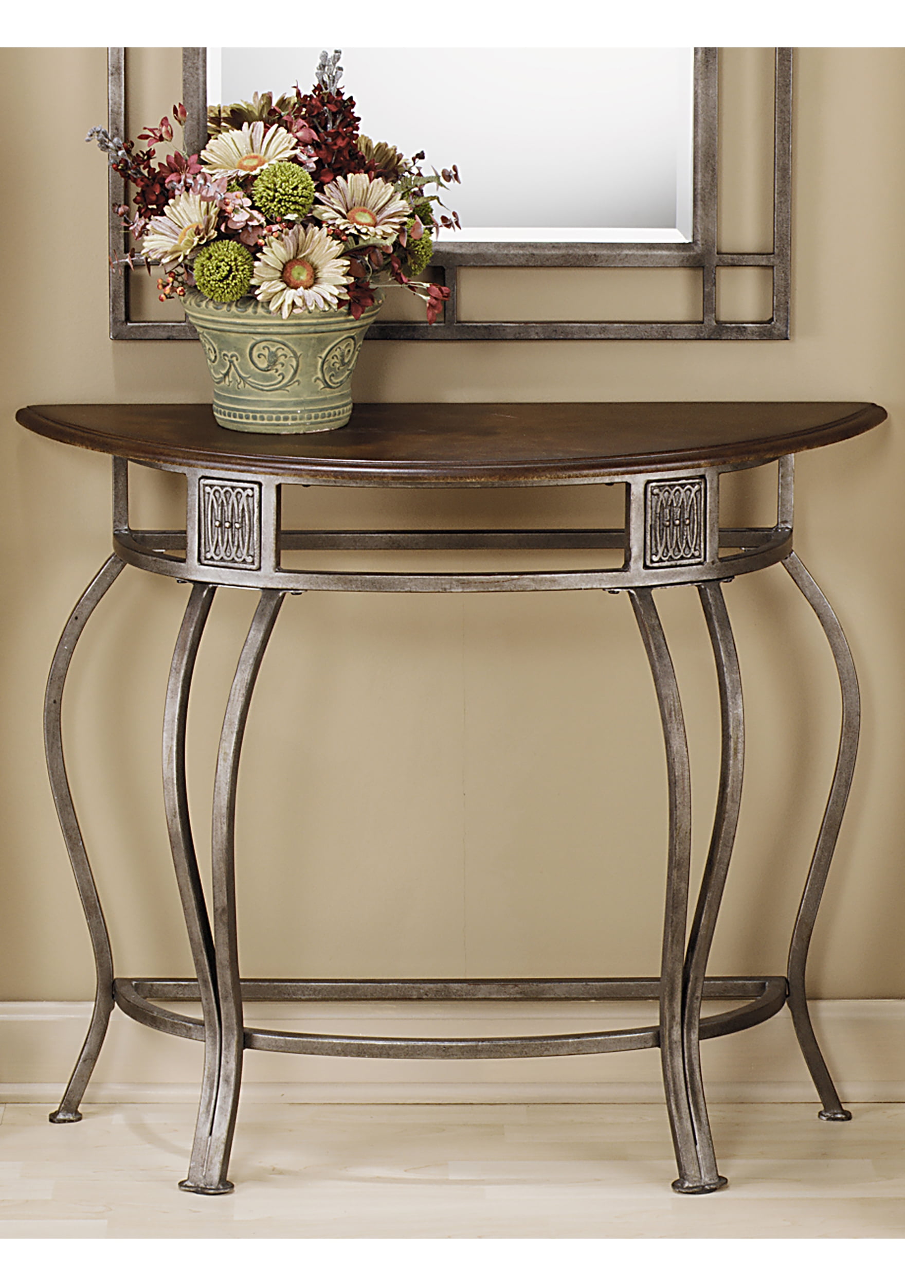 Hillsdale Montello Metal Console Table in Dark Oak - Walmart.com