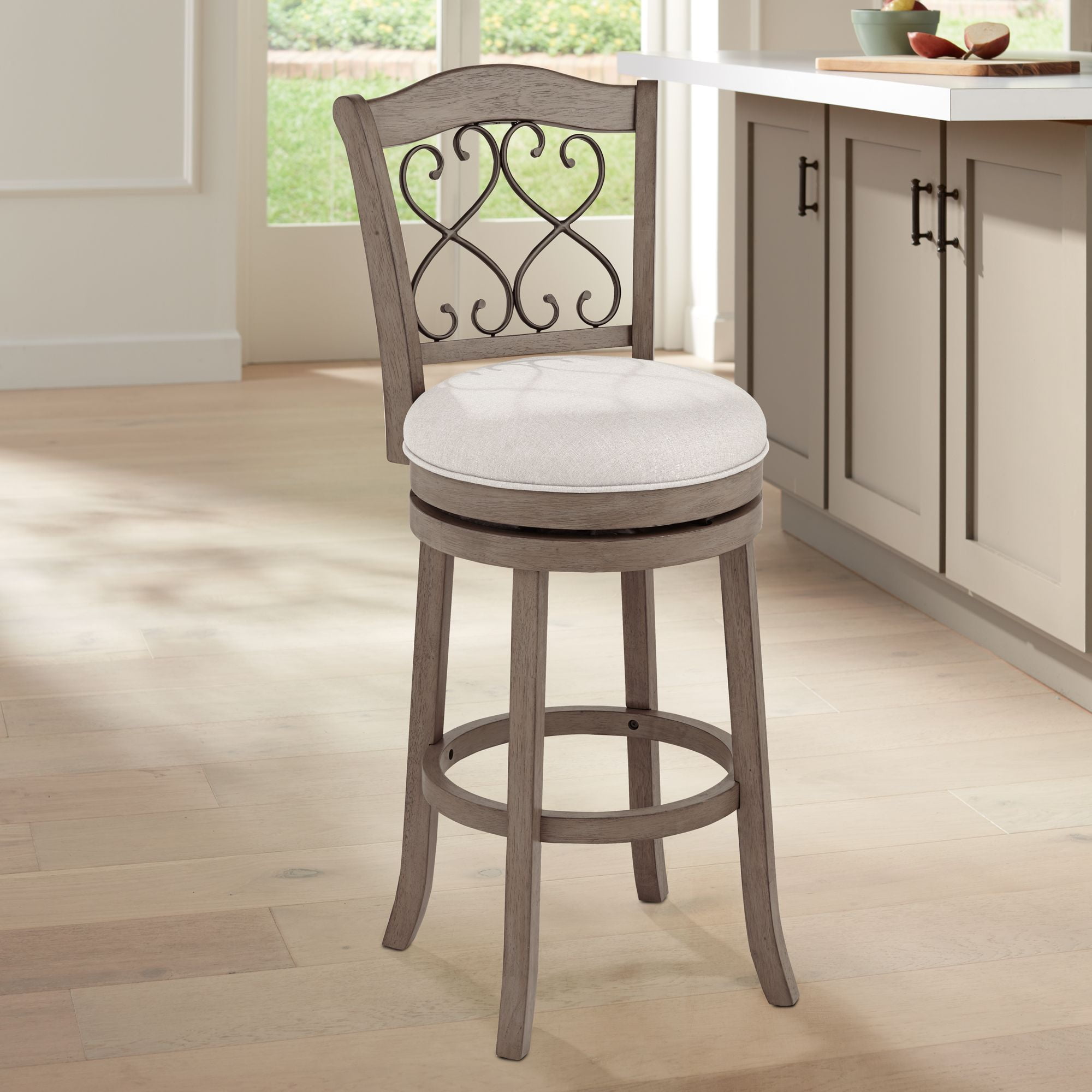 Hillsdale Newton Light Wood Swivel Bar Stool 30" High Traditional ...