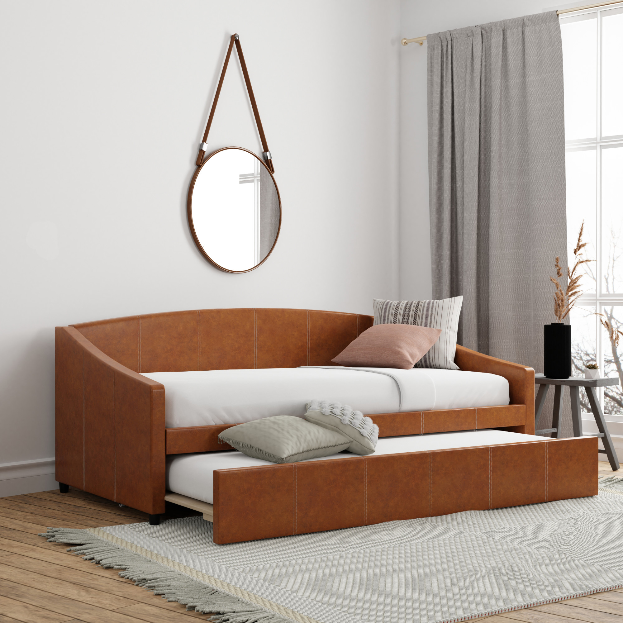 Baxton Studio Eliza Modern and Contemporary Fabric Upholstered Daybed ...