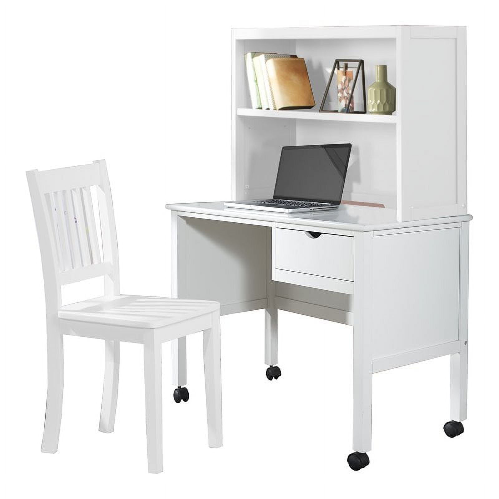 Hillsdale Schoolhouse 4.0 Wood Desk with Hutch and Chair in White ...