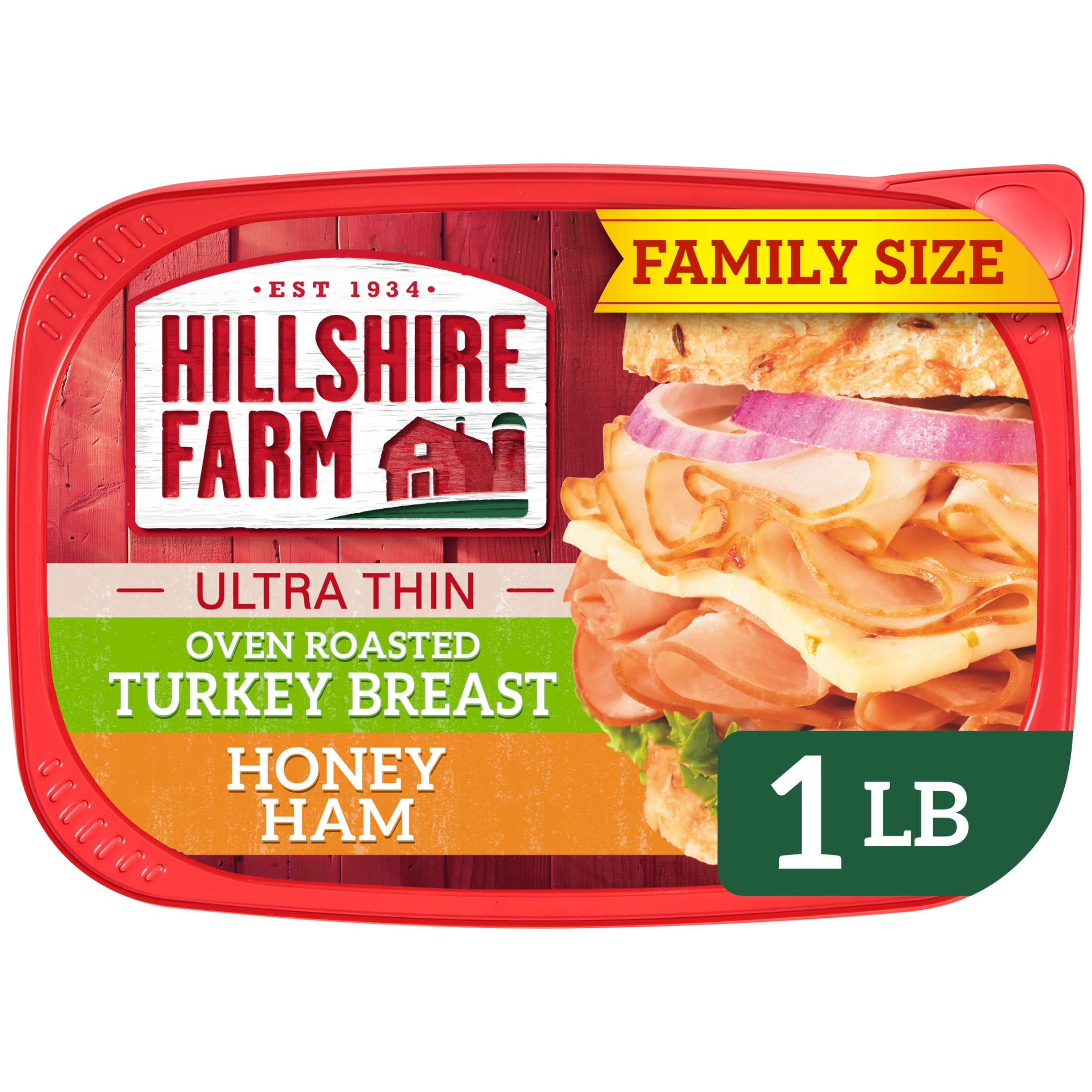 Hillshire Farm Oven Roasted Turkey Breast and Honey Ham Deli Lunch Meat ...