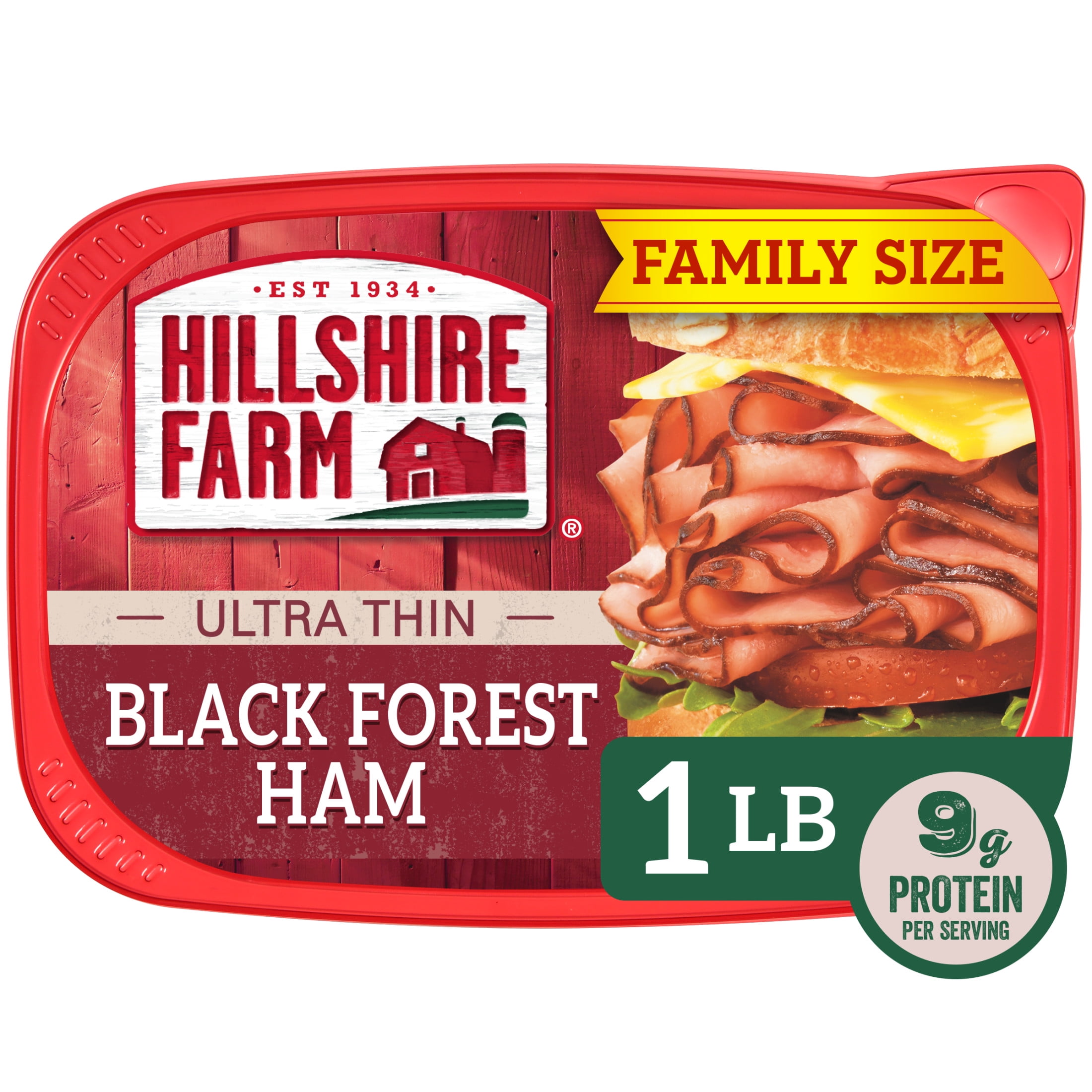 Hillshire Farm Ultra Thin Black Forest Ham Lunchmeat, 16 oz Plastic Tub ...