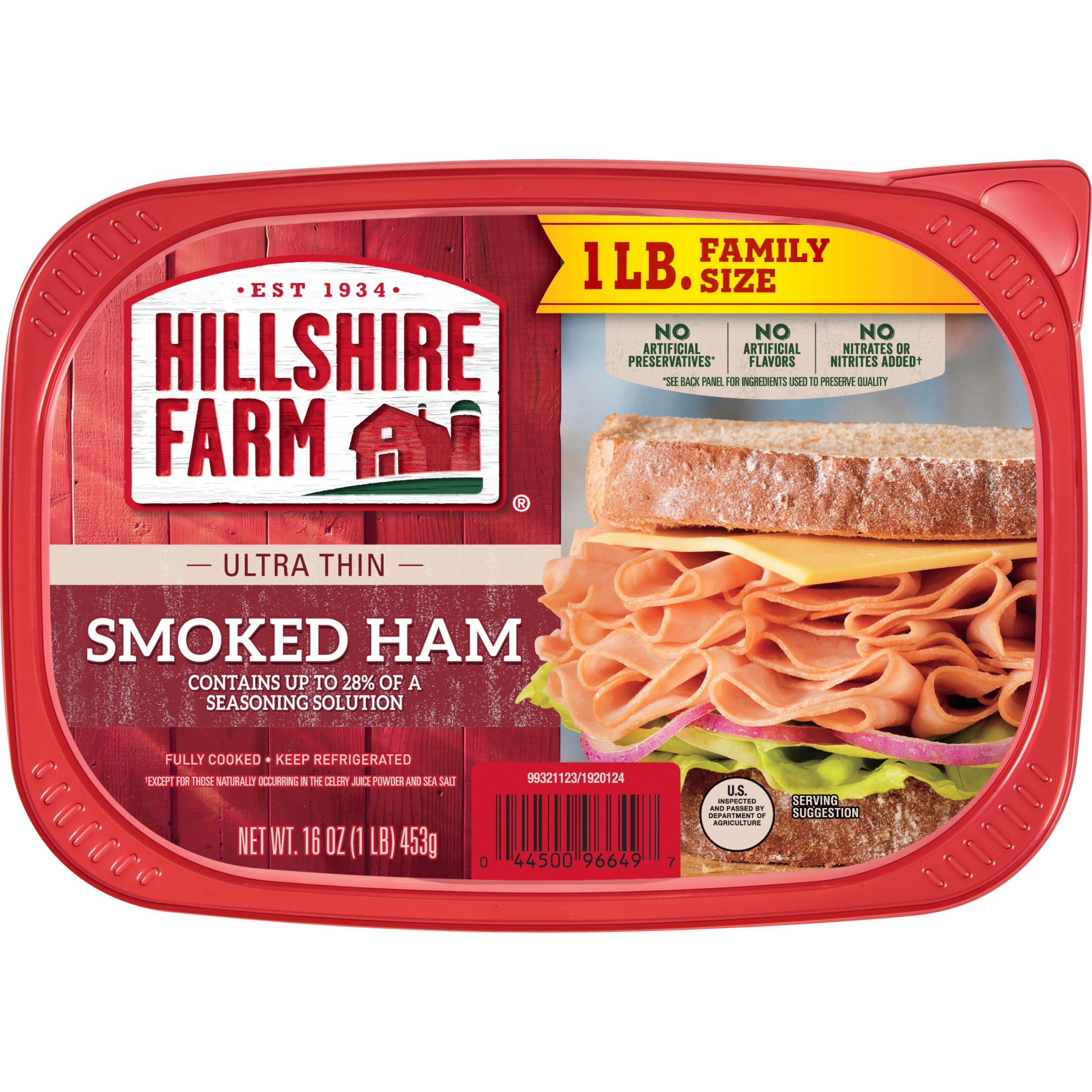 Hillshire Farm Ultra Thin Sliced Smoked Ham Deli Lunch Meat, 16 oz ...