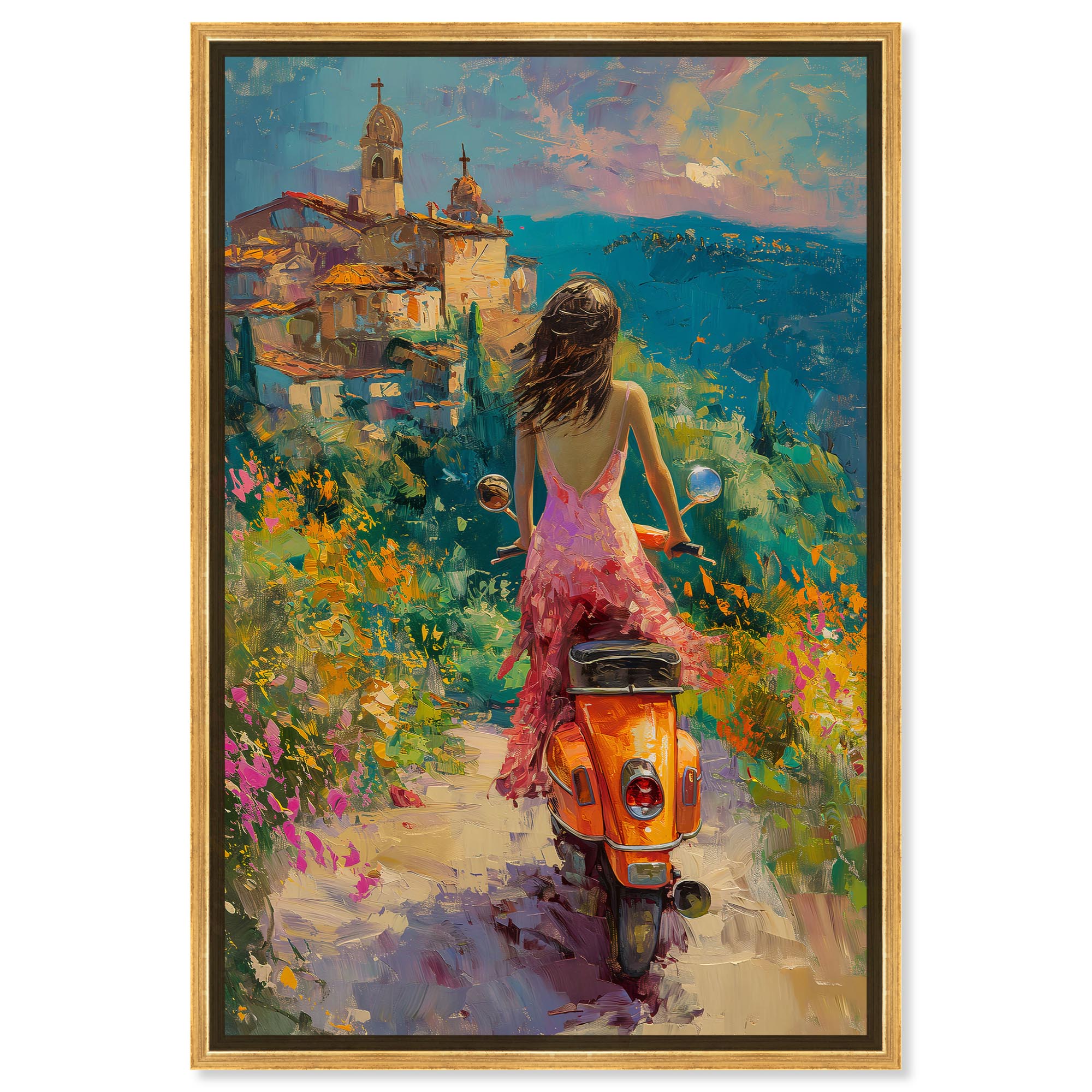 Hilltop Breeze Canvas Vintage Portraits by Art Remedy, Gold Frame, 20 ...