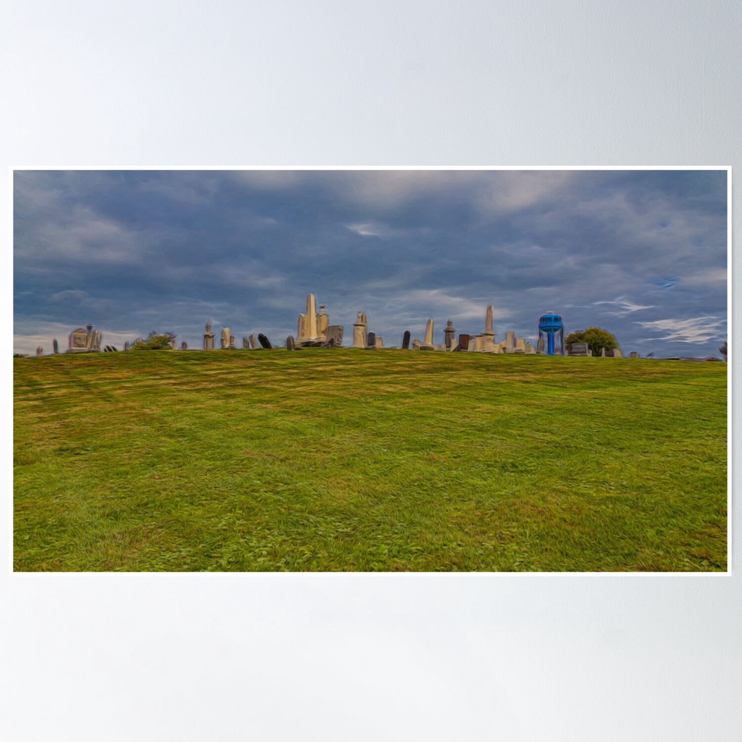 Hilltop Graveyard Poster Wall Art, Modern Wall Decor, 8x12 UNFRAMED ...