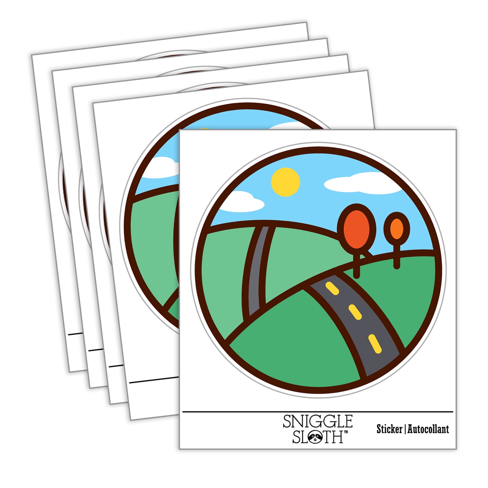 Hilly Roadscape Car Window Bumper Water Bottle Phone Tablet Laptop ...