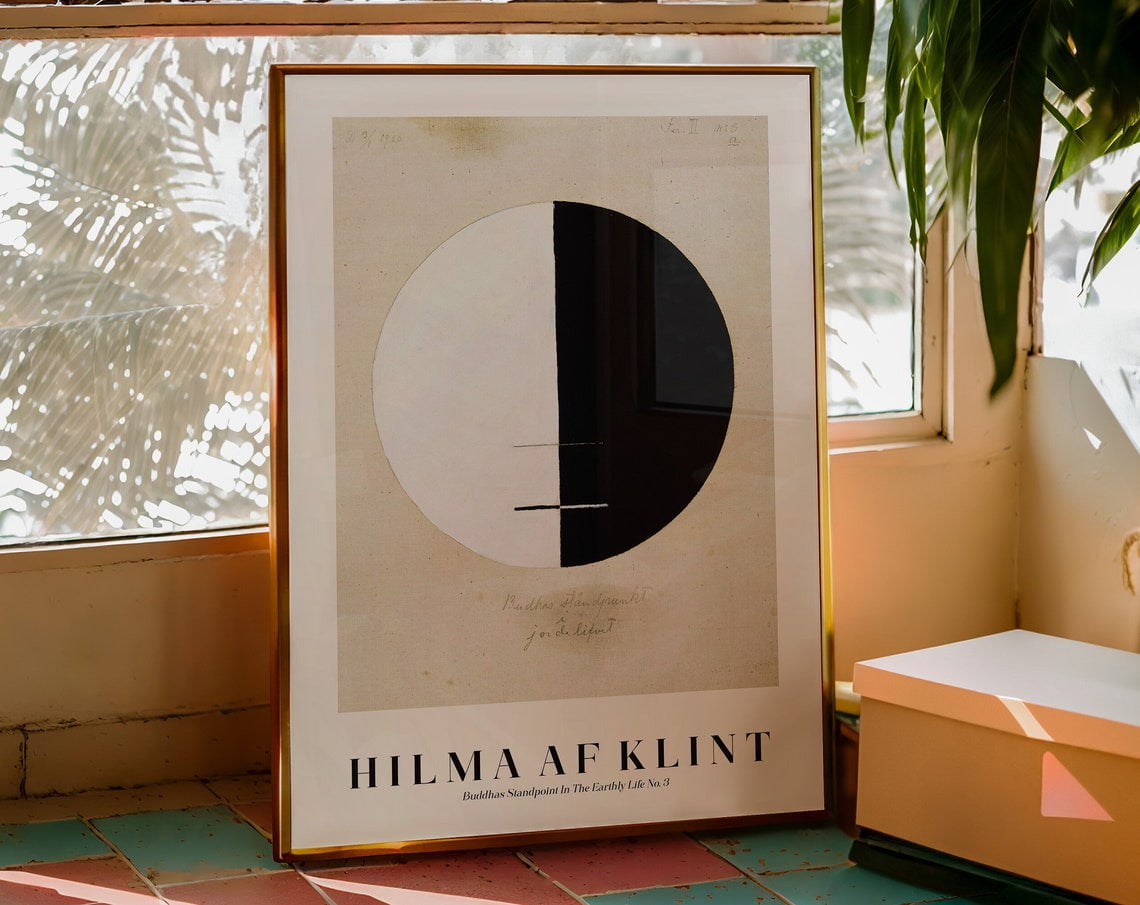 Hilma Af Klint Exhibition Wall Art Print, Neutral Beige Abstract ...