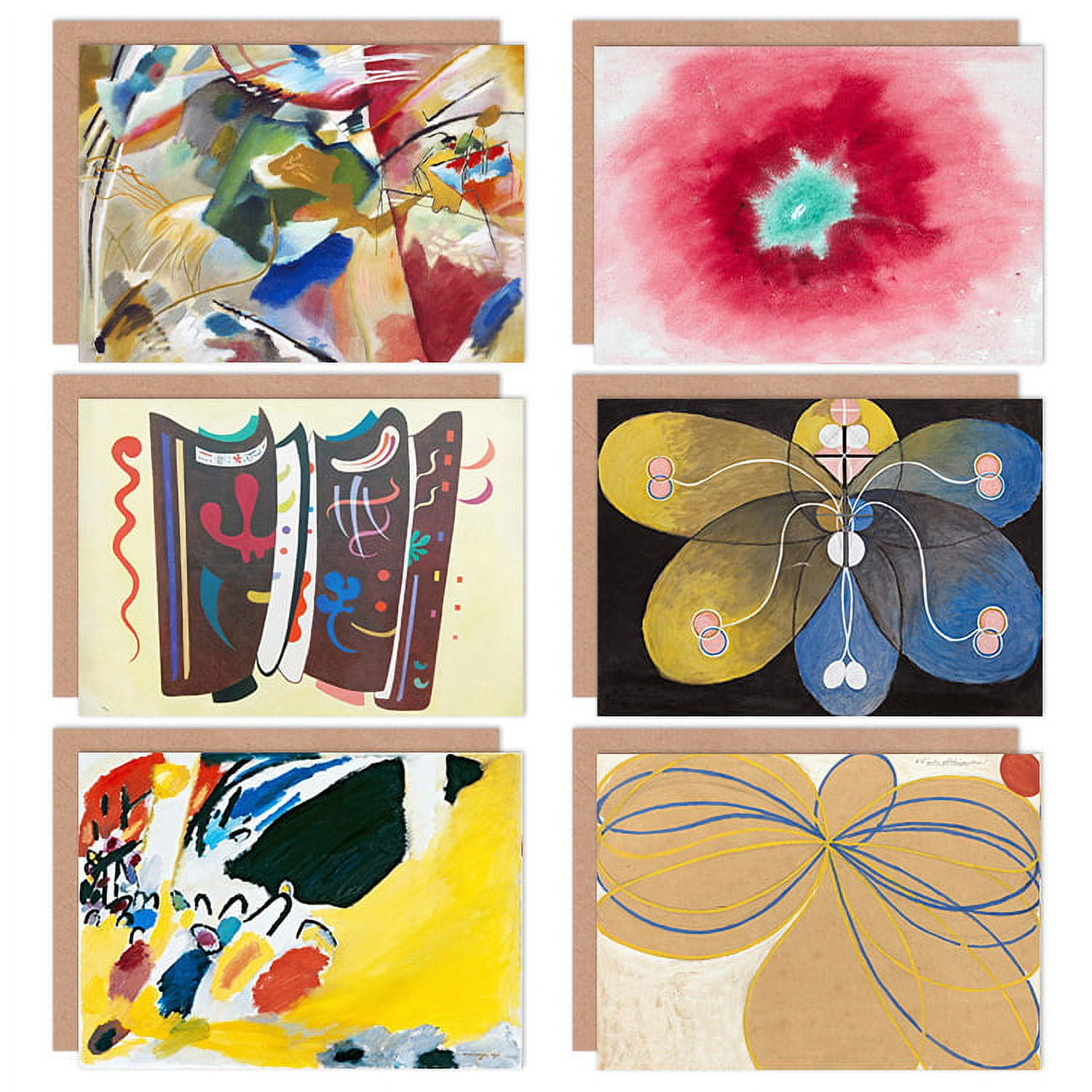 Hilma Af Klint Kandinsky Colourful Abstract Mixed Fine Art Greeting ...