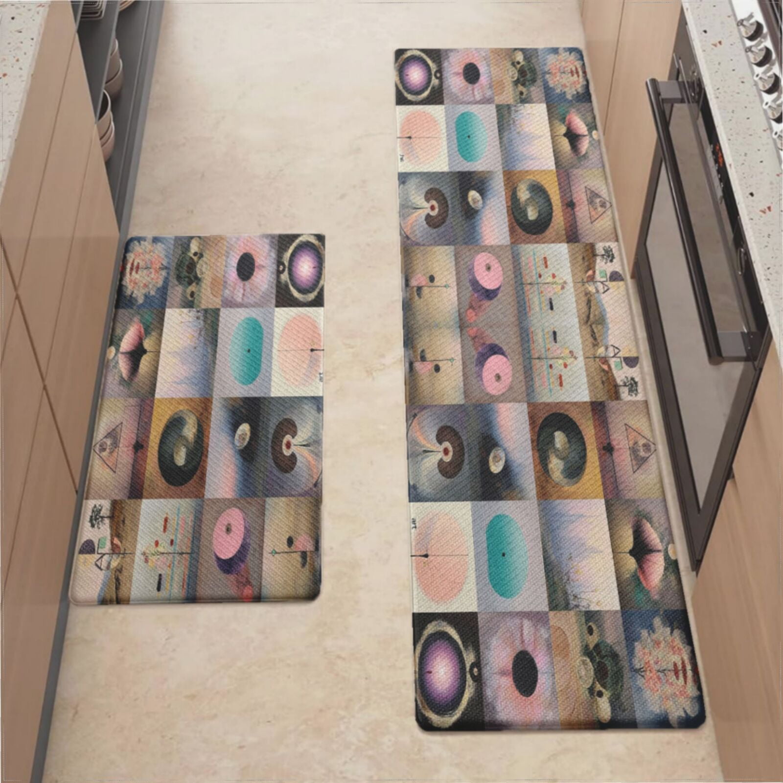 Hilma Af Klint Montage Pvc Kitchen Mat Runner 2 Pieces Non Slip ...