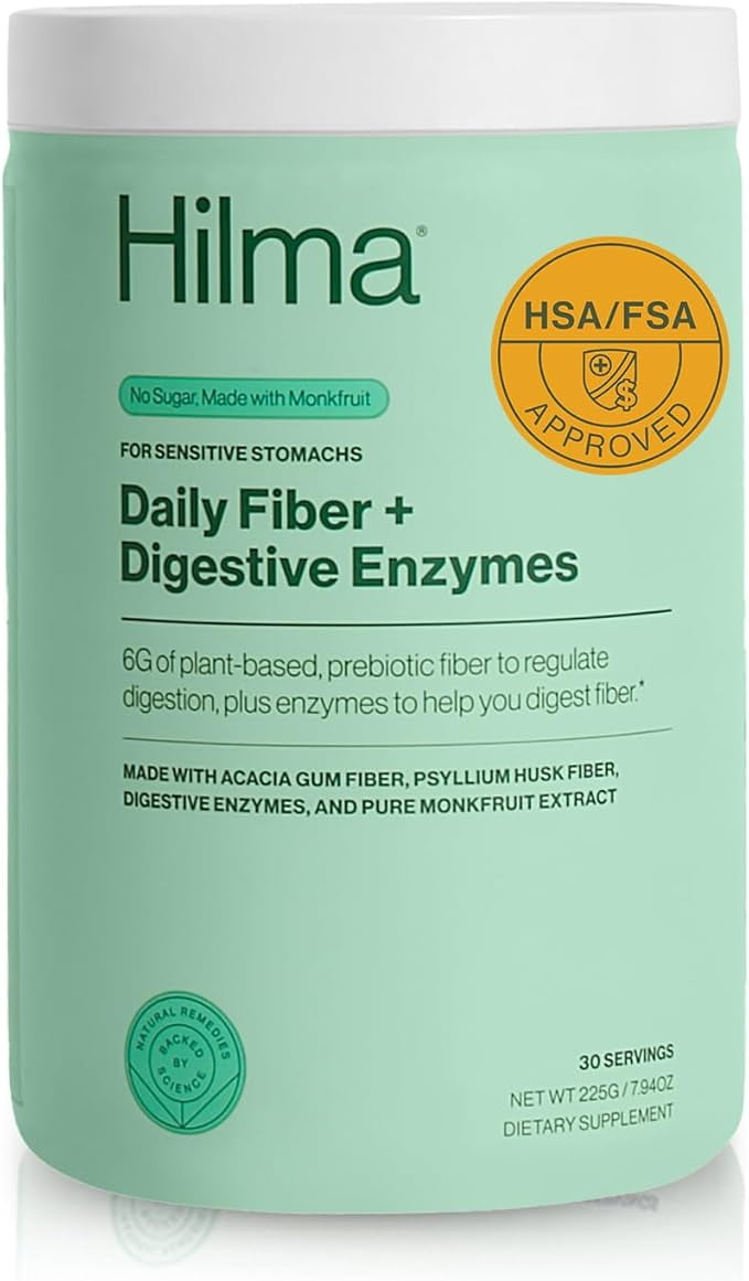 Hilma Daily Fiber and Digestive Enzymes Fiber Supplement Powder with ...