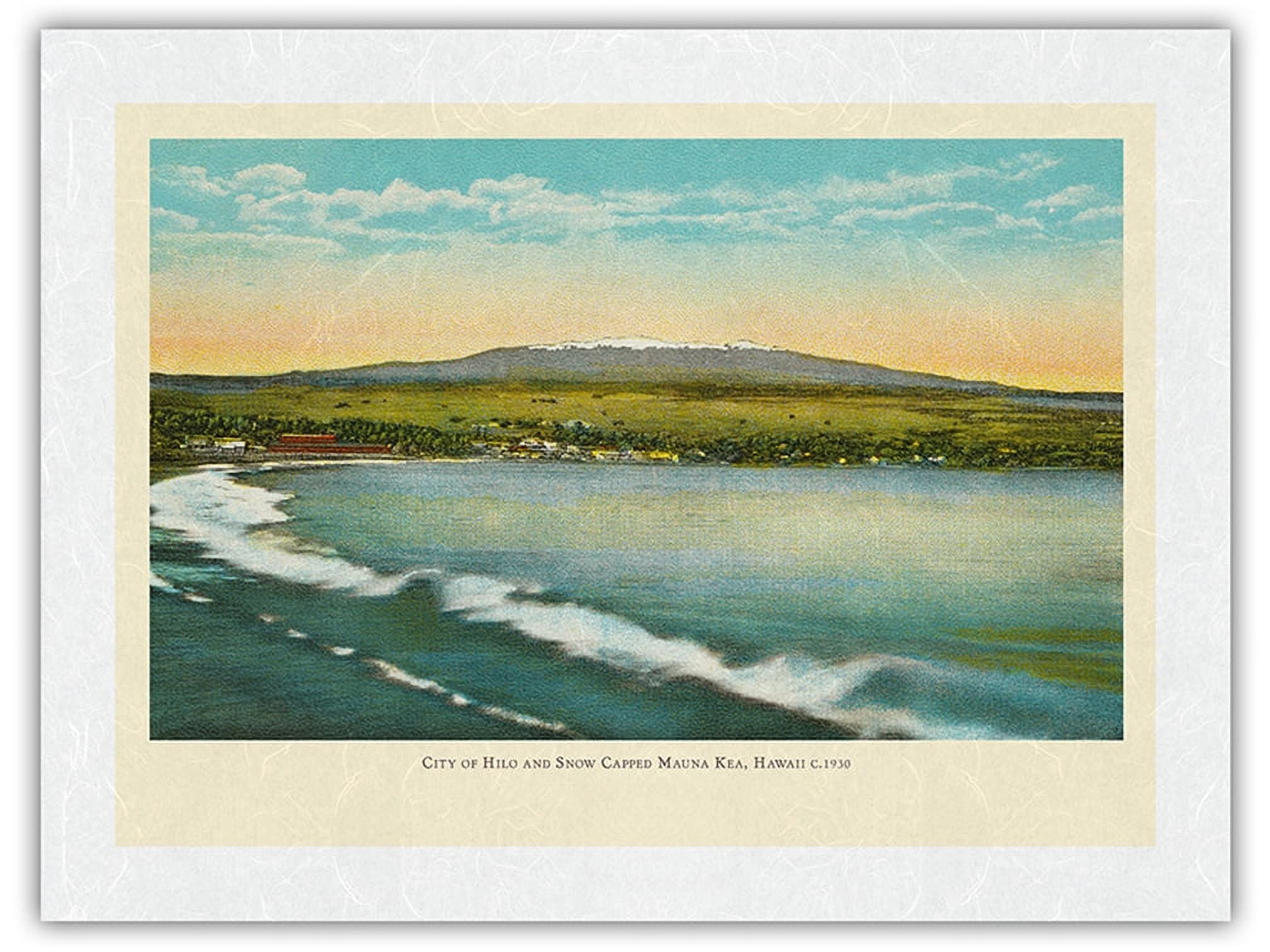 Hilo Hawaii - Snow Capped Mauna Kea - Big Island - Vintage Hawaiian ...