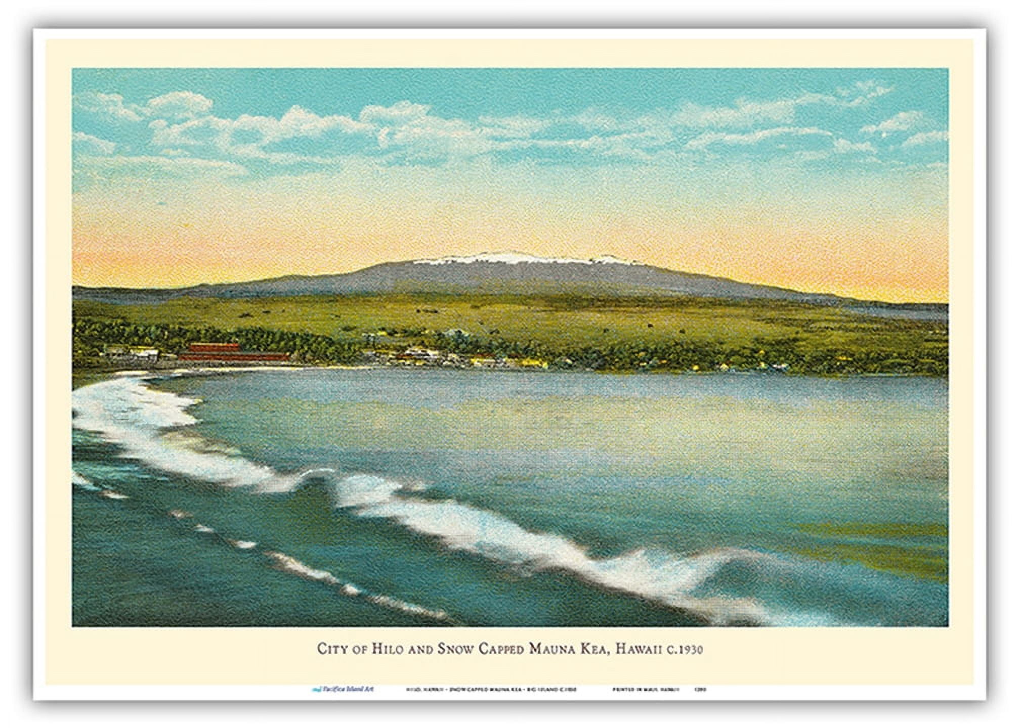Hilo Hawaii - Snow Capped Mauna Kea - Big Island - Vintage Hawaiian ...