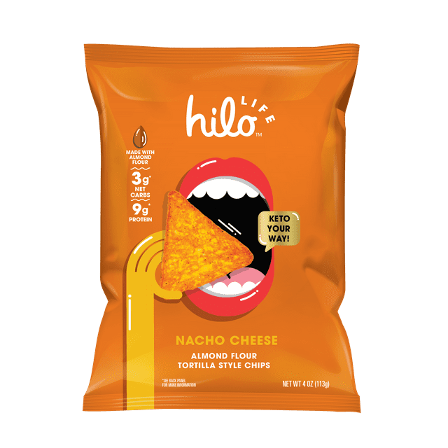 Hilo Life Low Carb Keto Friendly Tortilla Style Chips, Nacho Cheese, 4 ...