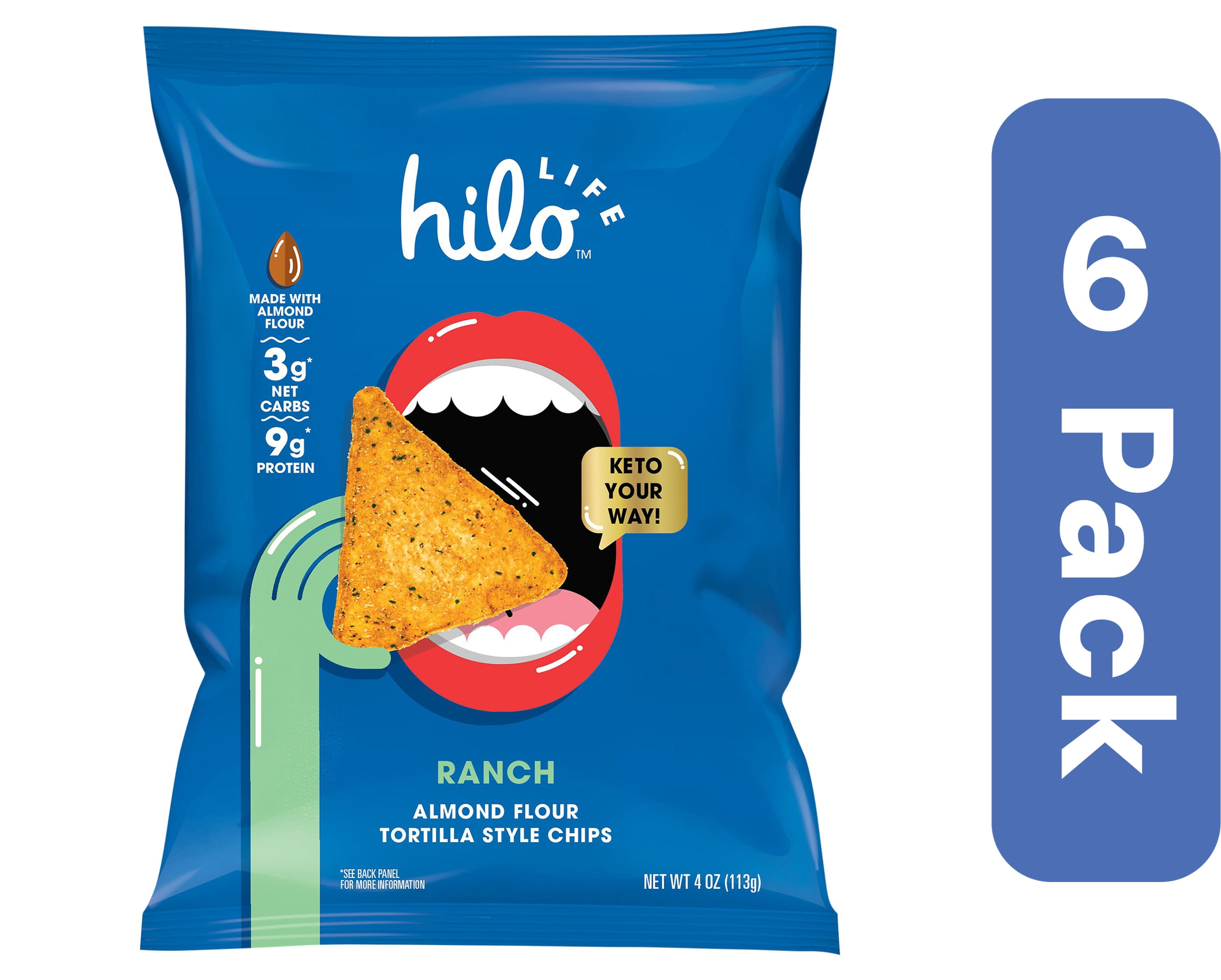 Hilo Life Snacks Ranch Tortilla Chips 4 oz (Pack of 6) - Walmart.com
