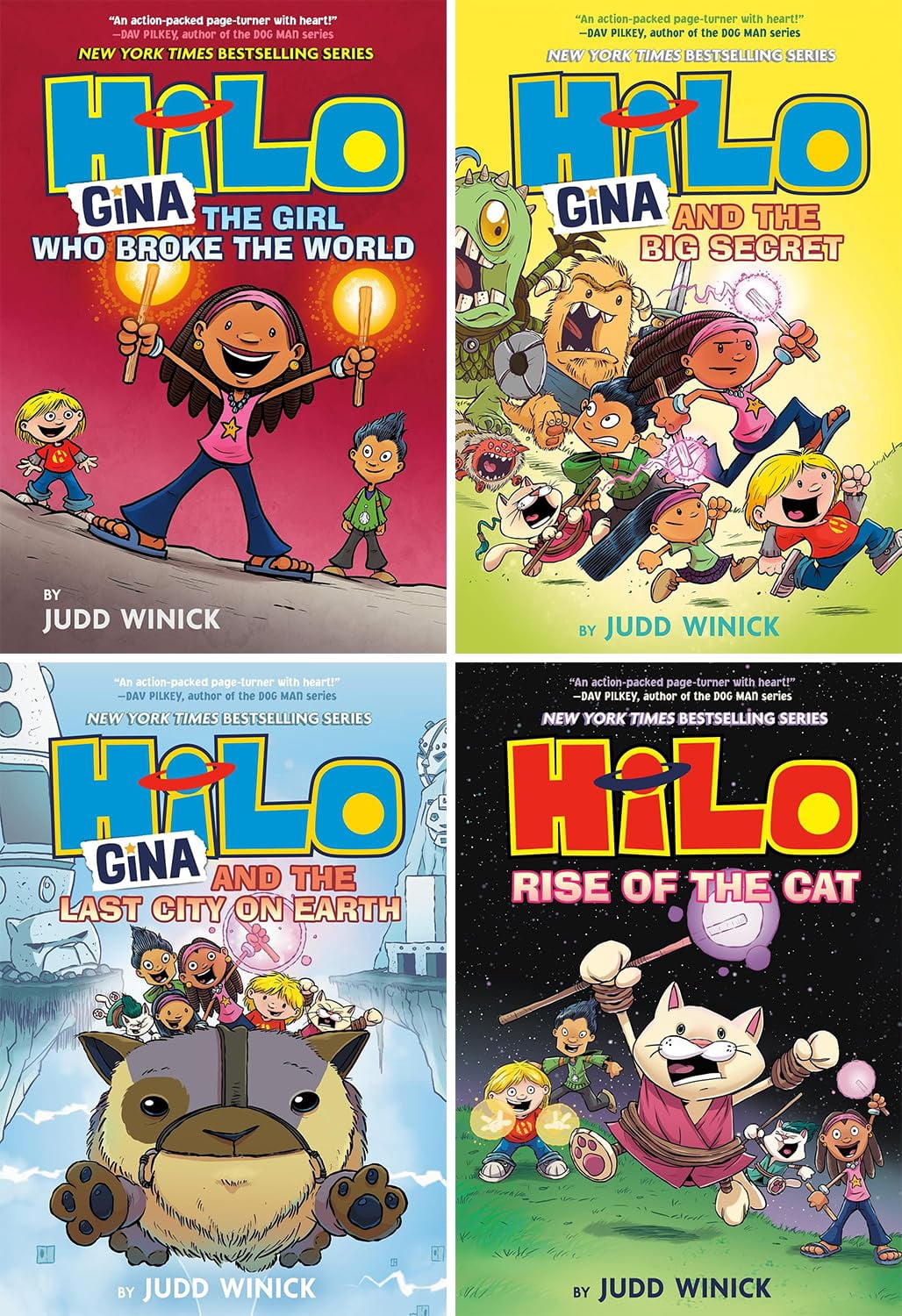 Hilo Series 4 Books Set Volume 7-10 by Judd Winick (Gina--The Girl Who ...