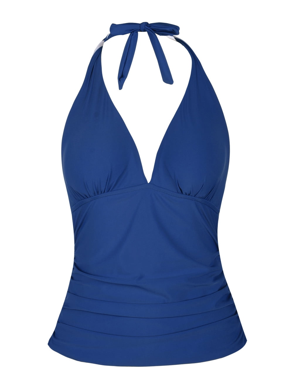 Hilor Halter Top Swimsuits for Women V Neck Bathing Suit Tops Shirred ...