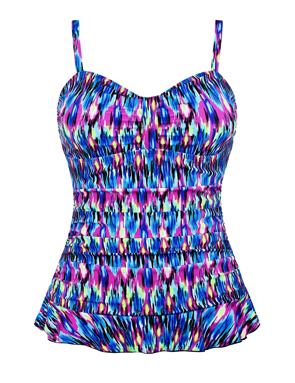 Hilor Plus Size Tankini Top for Women Retro Ruched Swimsuit Top with ...