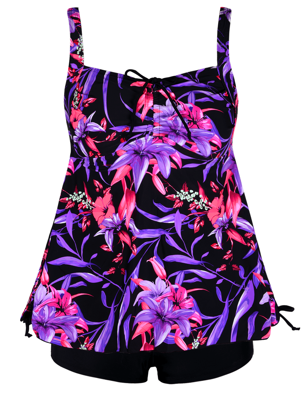 Hilor Tankini Bathing Suits for Women Plus Size Swimsuit Retro Paisley ...