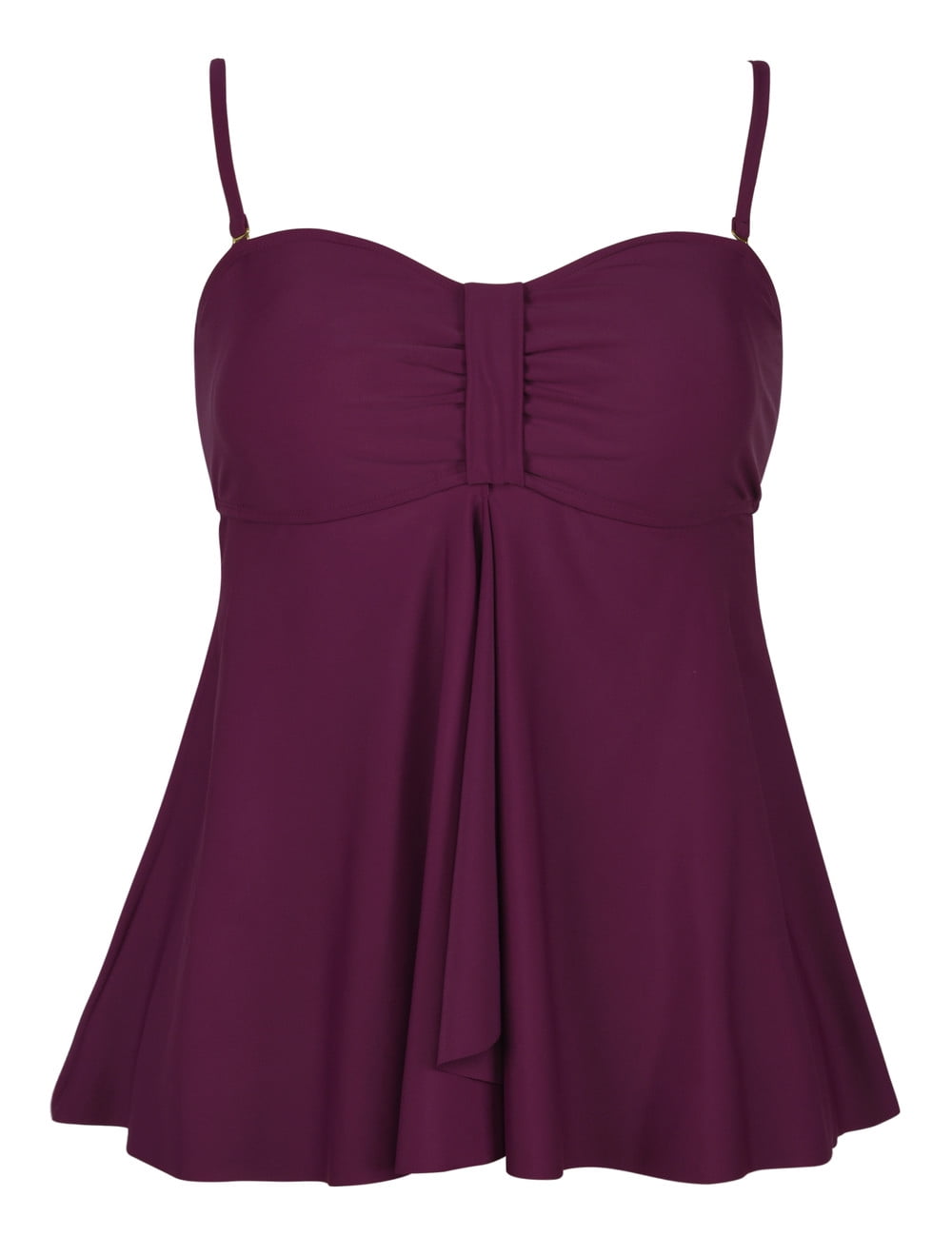 Hilor Women's Flyaway Tankini Top Bandeau Swimsuit Flowy Bathing Suit ...