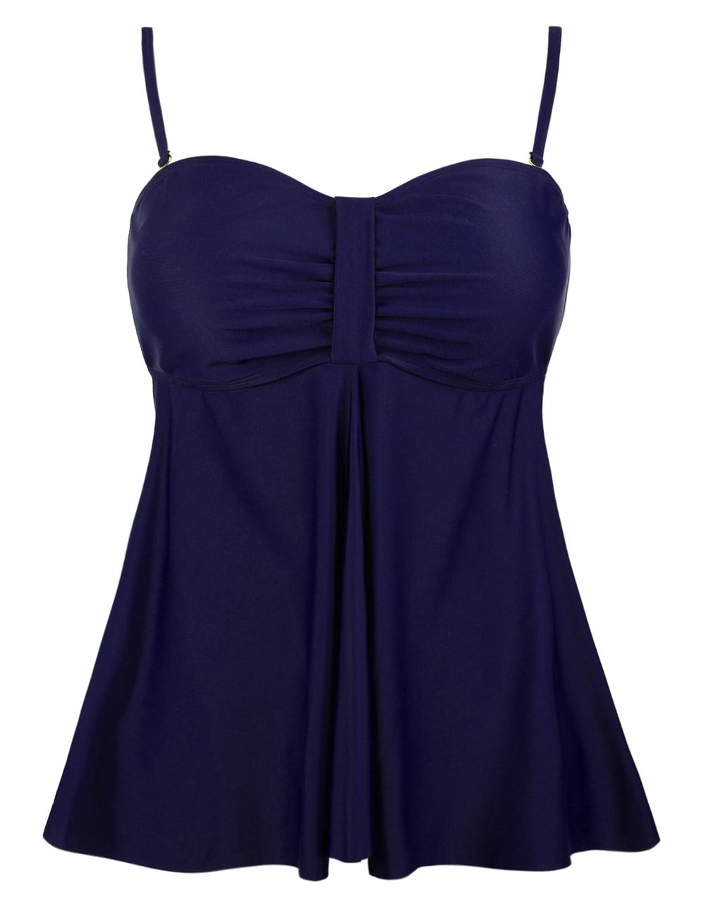 Hilor Women's Flyaway Tankini Top Bandeau Swimsuit Flowy Bathing Suit ...