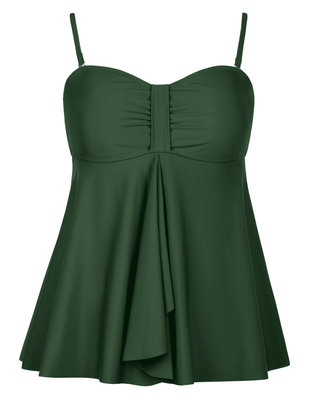 Hilor Women's Flyaway Tankini Top Bandeau Swimsuit Flowy Bathing Suit ...