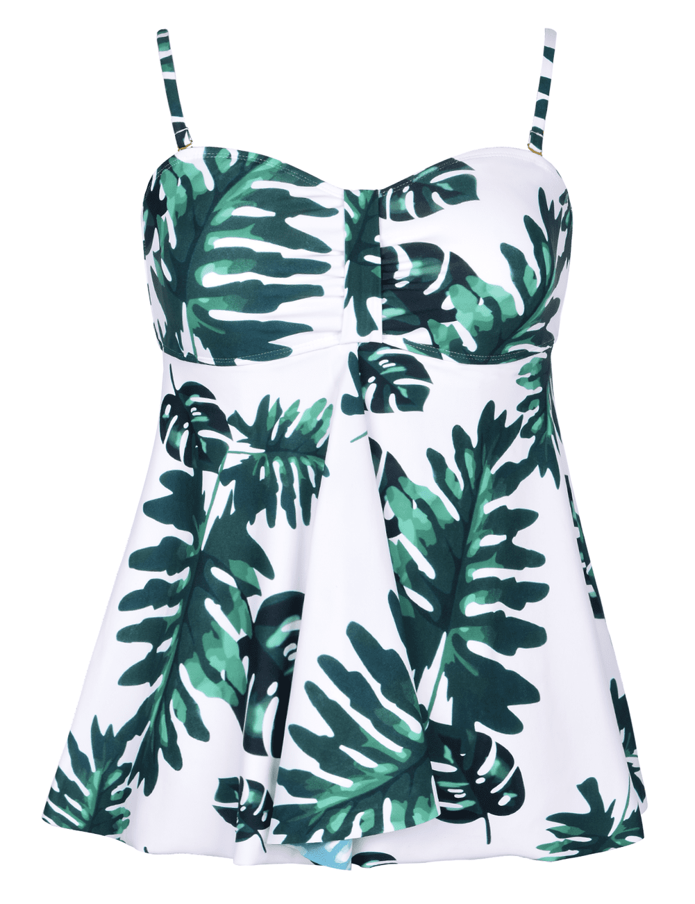 Hilor Women's Flyaway Tankini Top, Bandeau Swimsuit, Flowy Bathing Suit ...