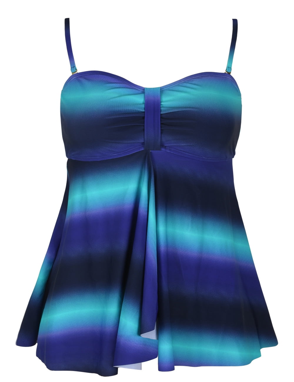 Hilor Women's Flyaway Tankini Top Bandeau Swimsuit Flowy Bathing Suit ...