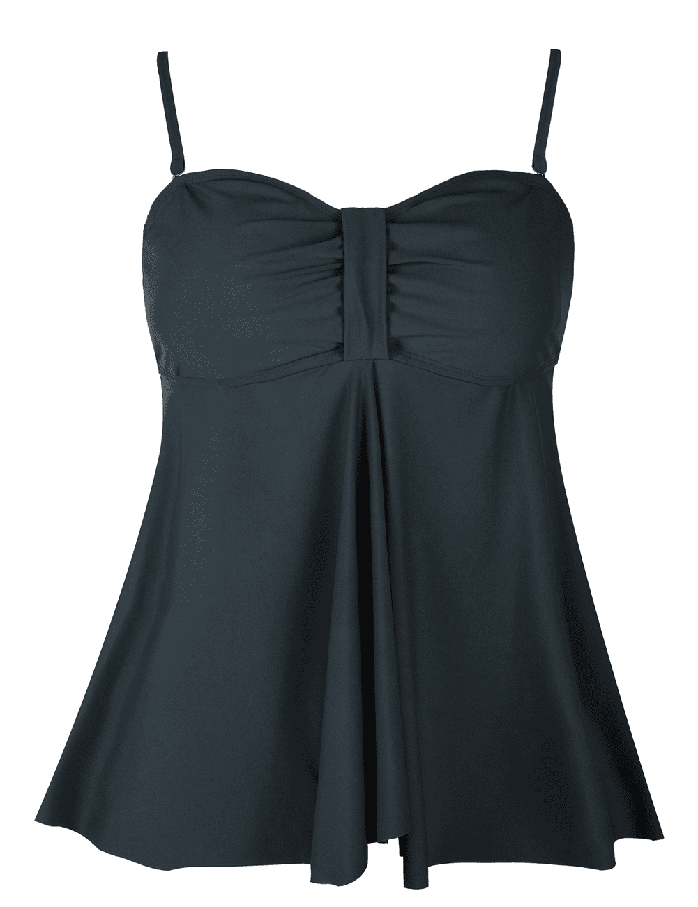 Hilor Women's Flyaway Tankini Top Bandeau Swimsuit Flowy Bathing Suit ...