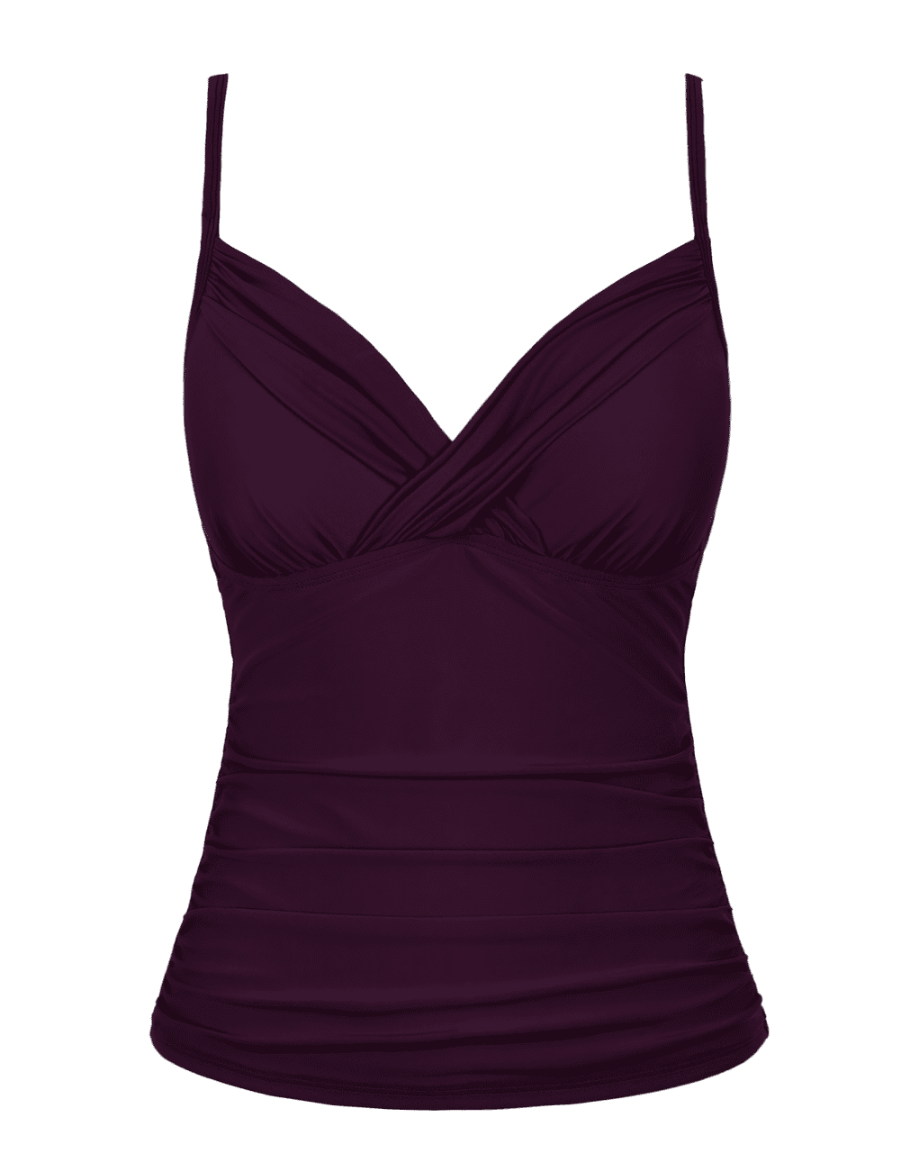 Hilor Women's Tankini Tops Ruched Swimsuits Tummy Control Swimwear ...