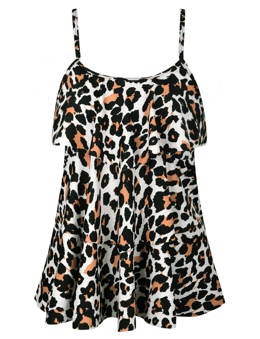 Hilor Women's Tankini Tops Ruffled Flounce Flowy Tiered Bathing Suits ...