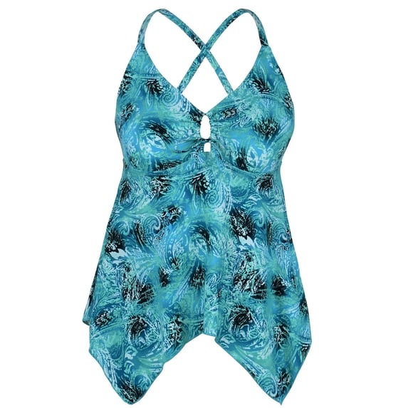 Hilor Women's V Neck Swim Tops Flowy Handkerchief Tankini Top - Walmart.com