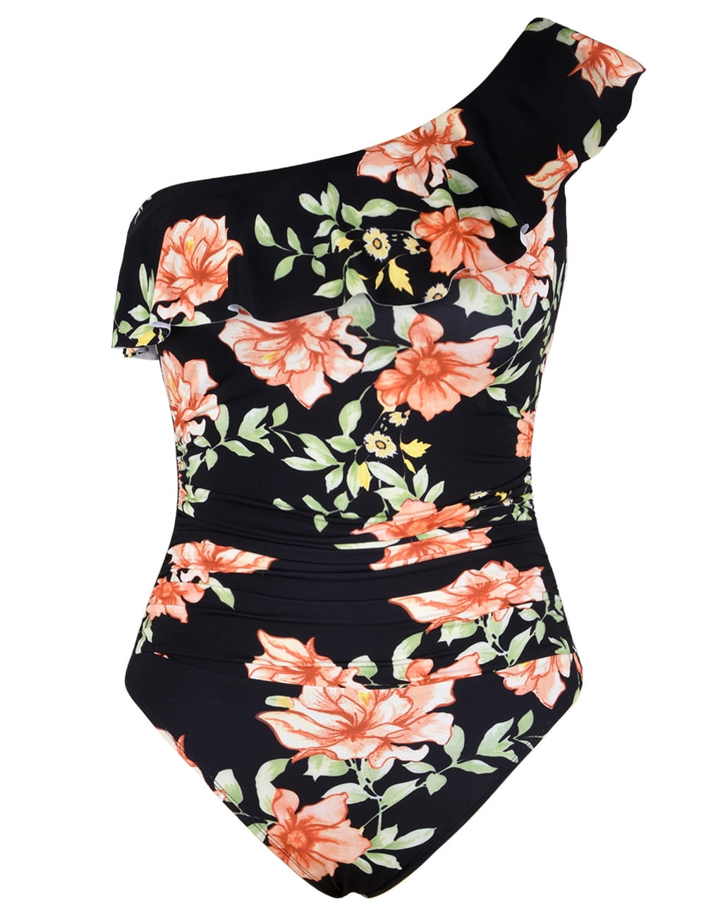 Hilor Womens One Piece Swimsuits One Shoulder Swimwear Asymmetric
