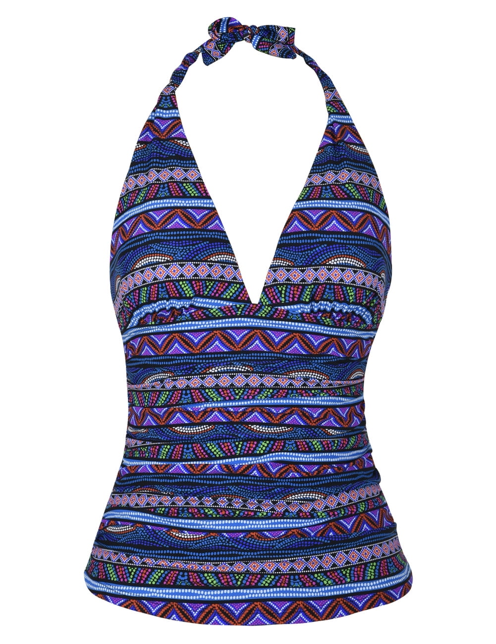 Hilor Womens Plunging V Neck Halter Bathing Suit Tops Shirred Tankini ...