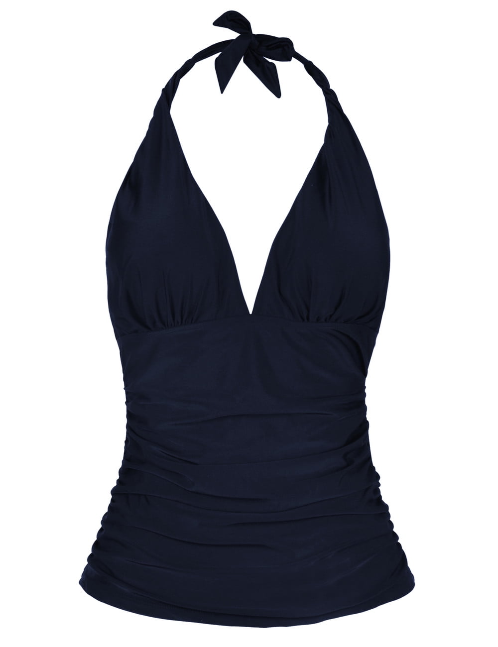 Hilor Womens Plunging V Neck Halter Bathing Suit Tops Shirred Tankini ...