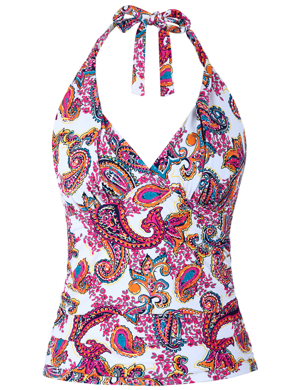 Hilor Womens Swimsuit Top Plunging V Neck Halter Swim Tops Shirred ...