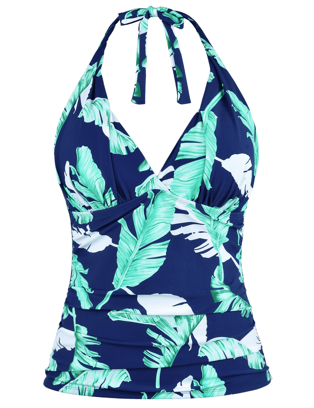 Hilor Womens Swimsuit Top Plunging V Neck Halter Swim Tops Shirred ...