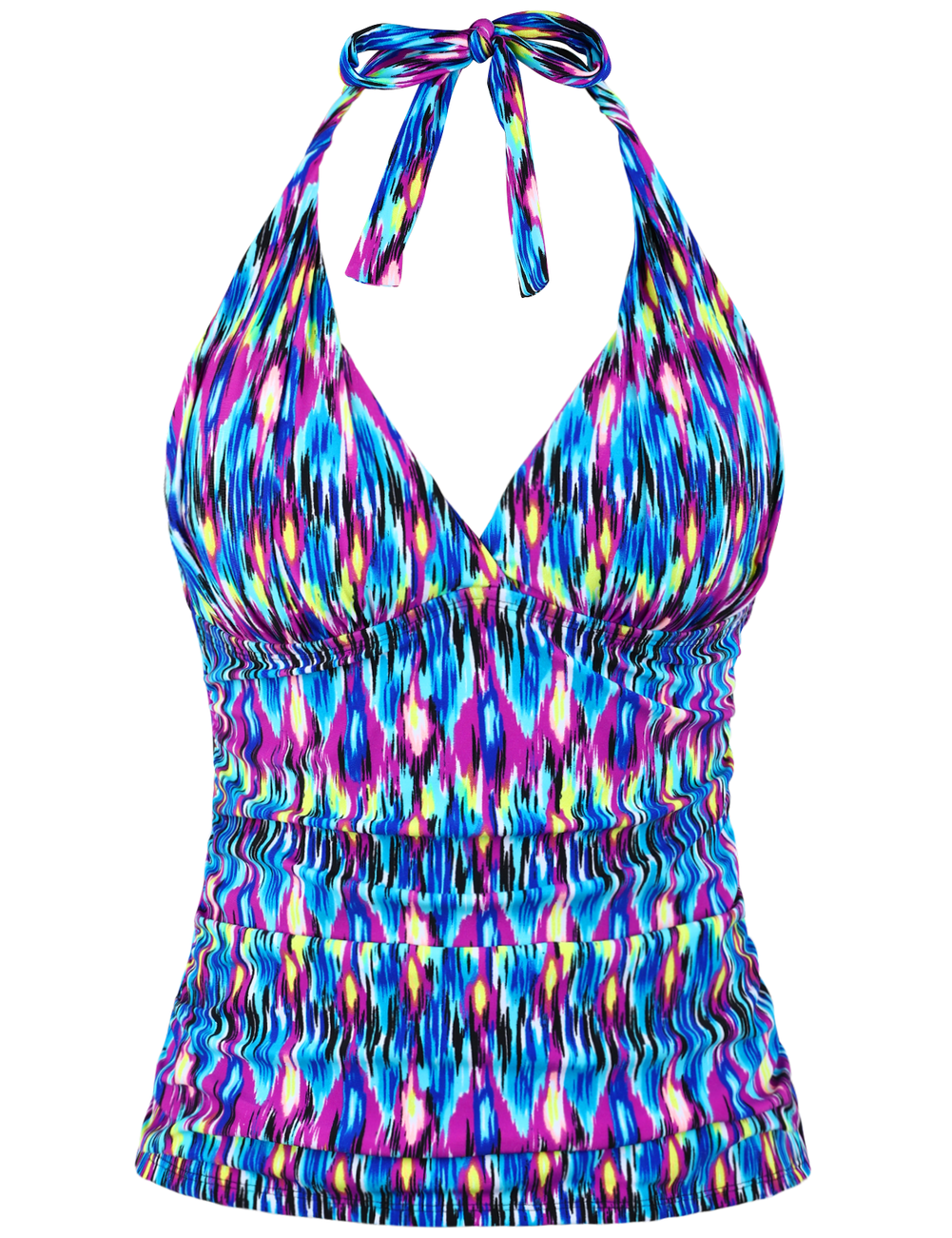 Hilor Womens Swimsuit Top Plunging V Neck Halter Swim Tops Shirred ...