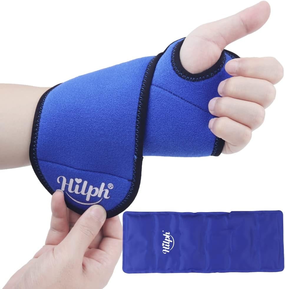 Hilph Wrist Ice Pack Wrap, Reusable Wrist Brace with Cold Pack for ...