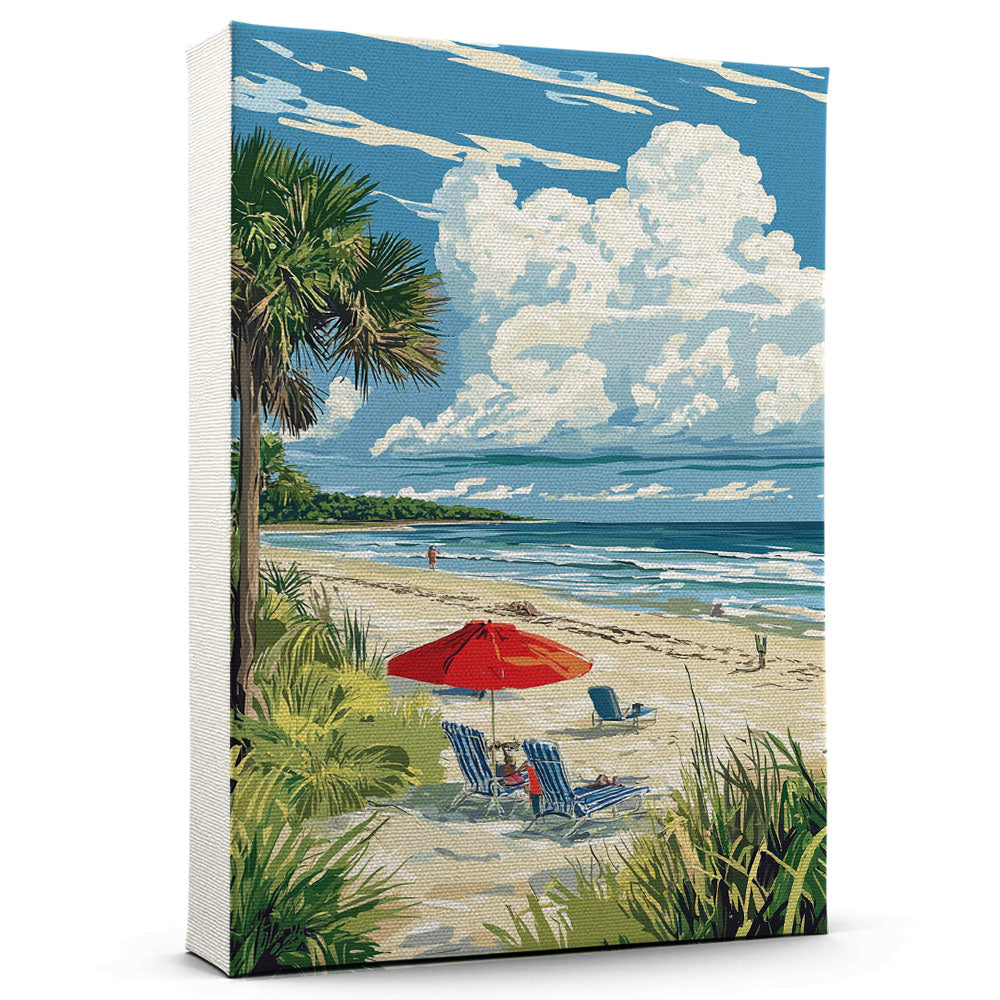 Hilton Head Island Travel Canvas, Vintage City Canvas South Carolina ...