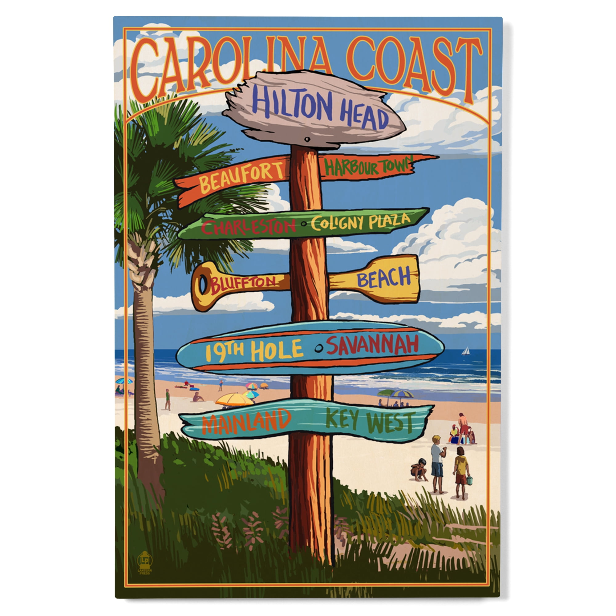 Hilton Head, South Carolina, Destinations Sign Birch Wood Wall Sign ...