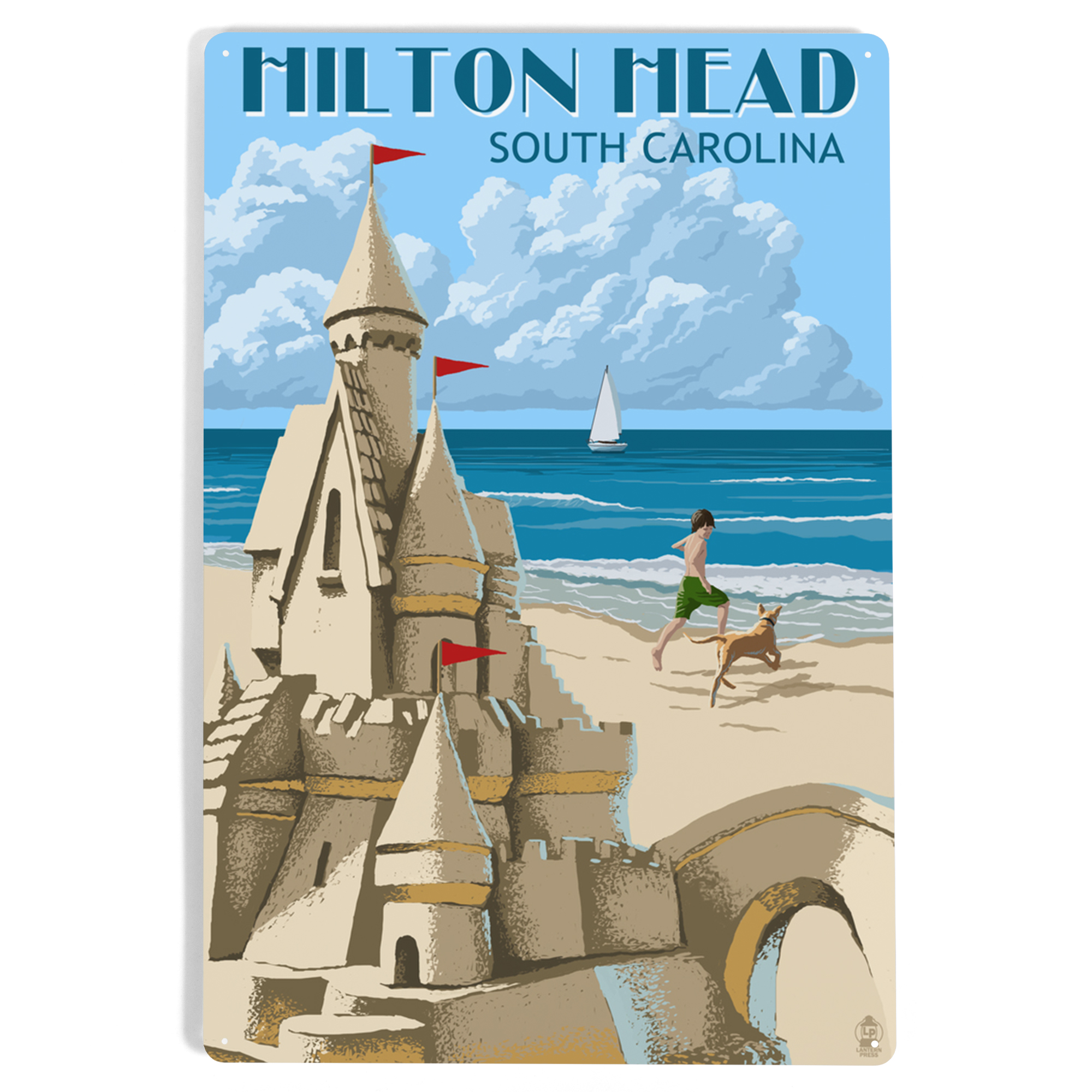 Hilton Head, South Carolina, Sand Castle (12x18 Aluminum Art, Indoor ...
