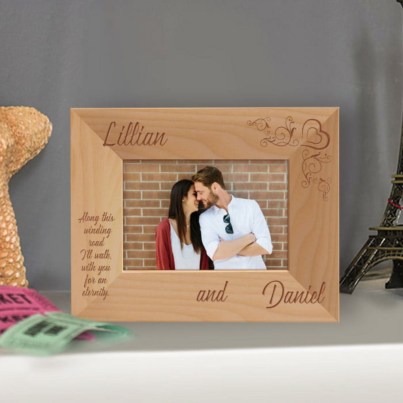 Him and Her for Eternity Personalized Wooden Picture Frame-5" x 3 1/2 ...